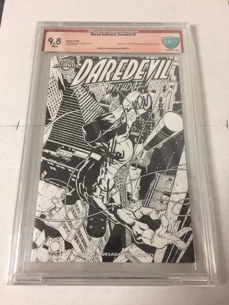 Daredevil 1 Marvel Authentix Cbcs Signature 9.8 Like Cgc Quesada ...