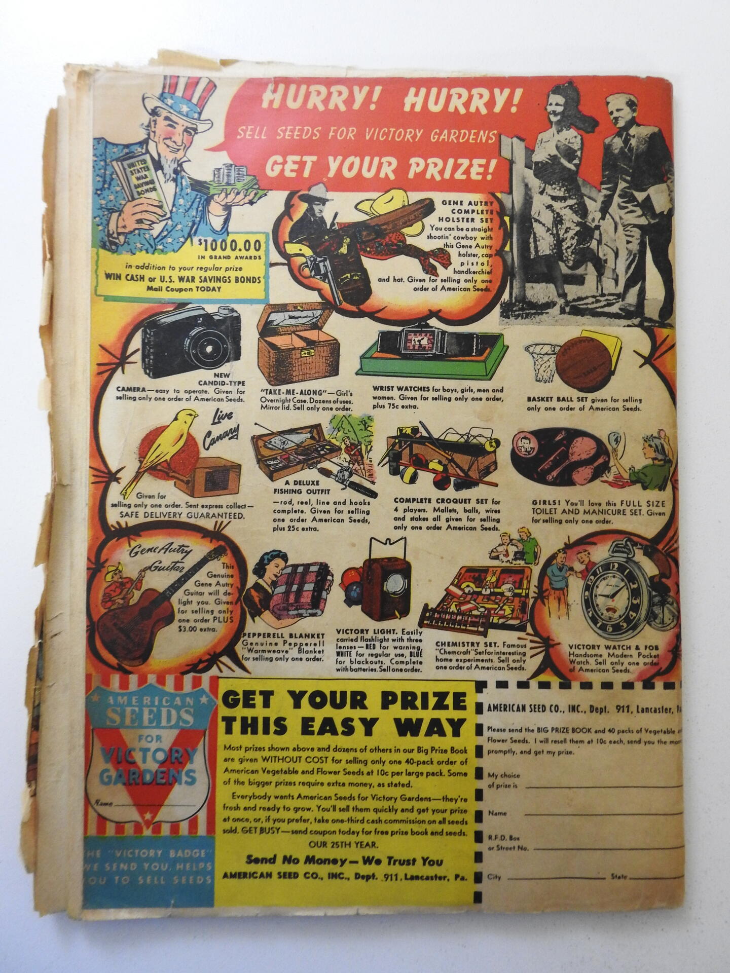 All-Star Comics #16 (1943) GD Condition 4 centerfold wraps detached ...