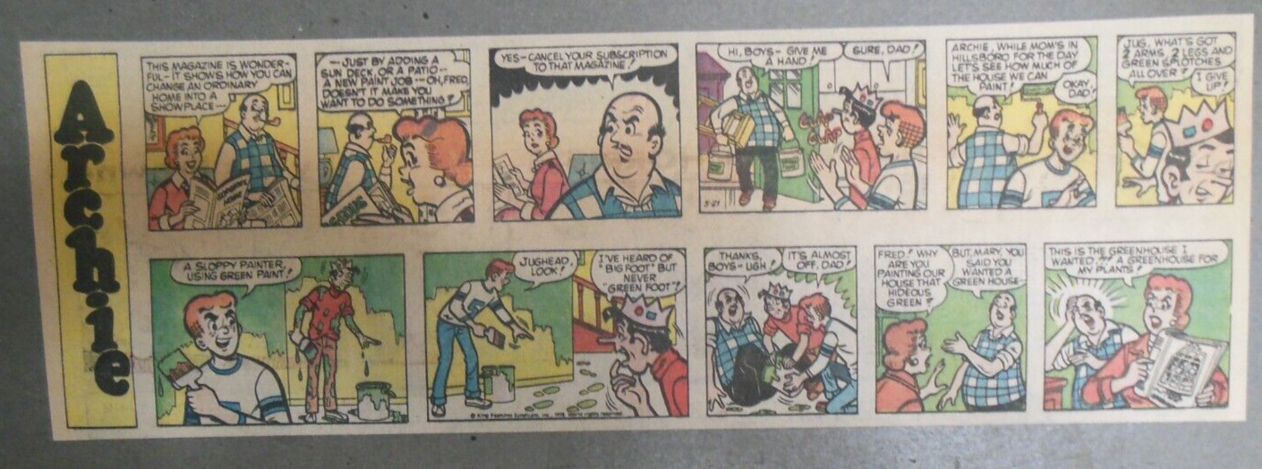 (7) Archie Sunday Pages created Bob Montana 1978 Quarter Page Size 4.5 ...