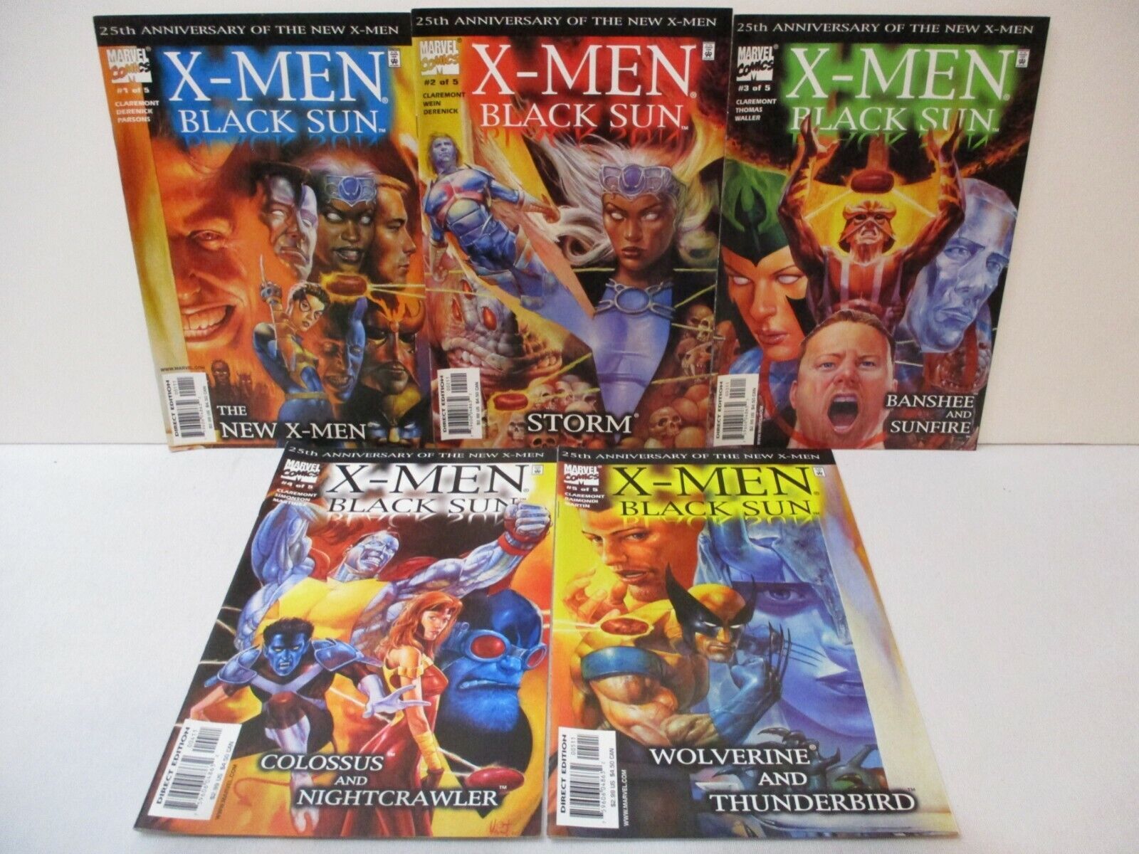 X-Men Black Sun #1, 2, 3, 4, 5 Chris Claremont - Marvel Comics 2000 ...