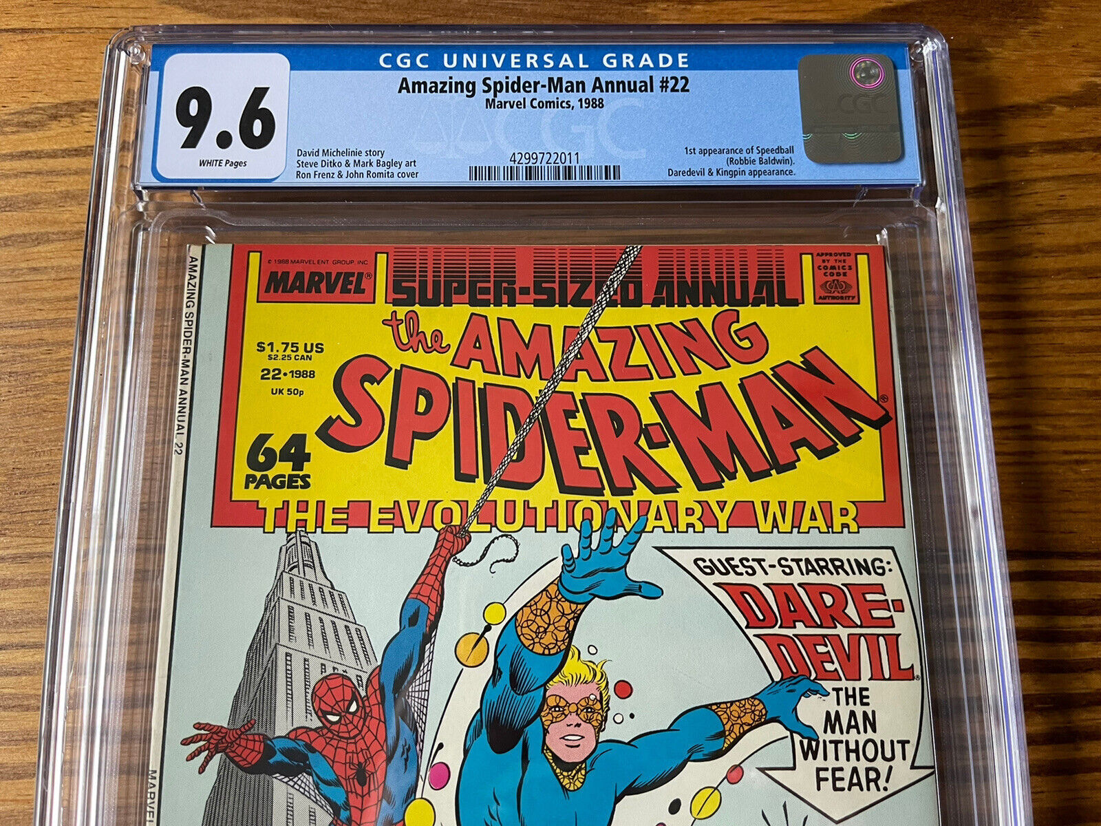 Amazing Spider-Man Annual 22 CGC 9.6 1st Speedball Ditko art | Comic ...