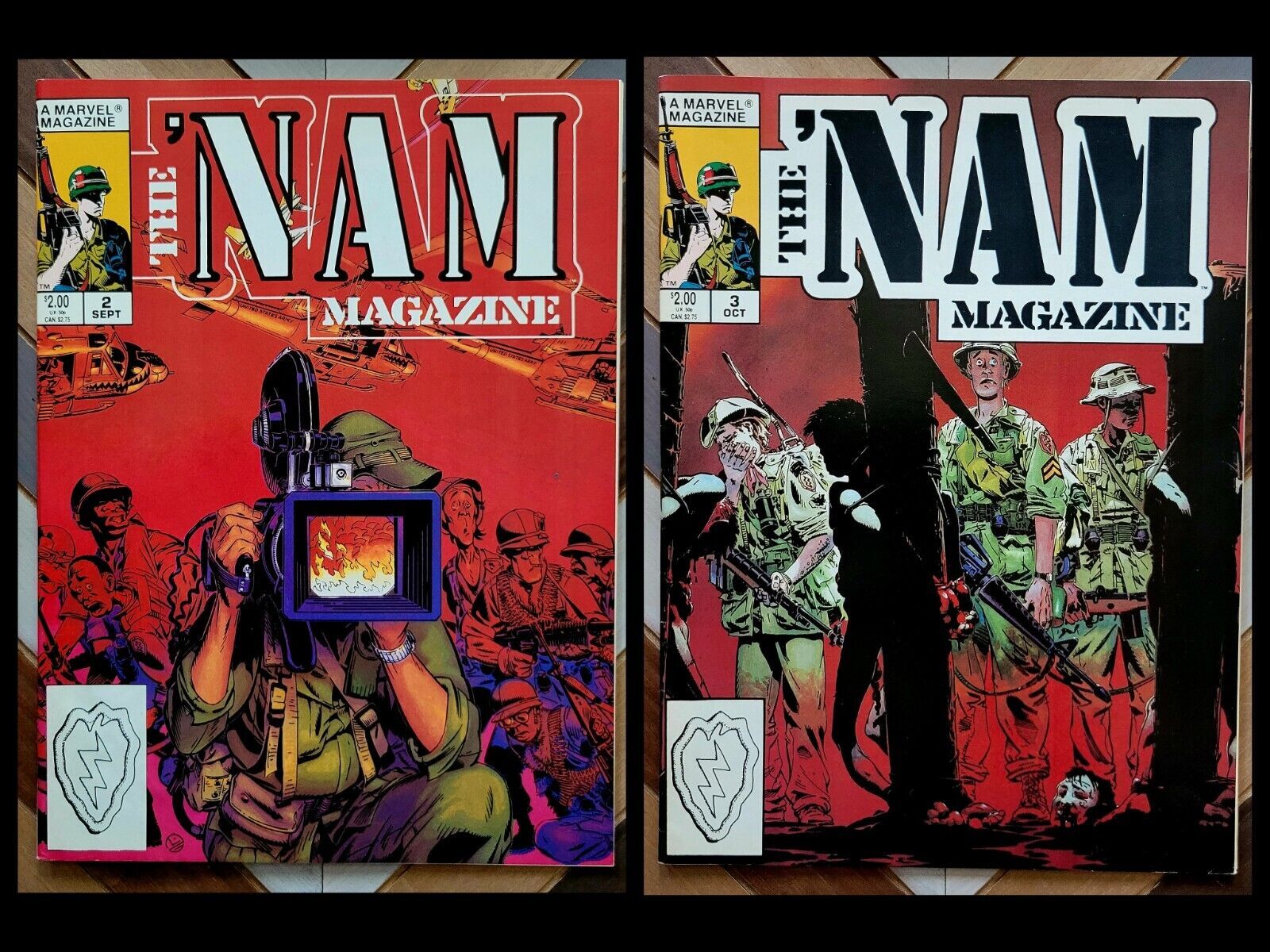 THE 'NAM MAGAZINE #2 & 3 VF (Marvel 1988) M.Golden Covers/Custom Bundle ...