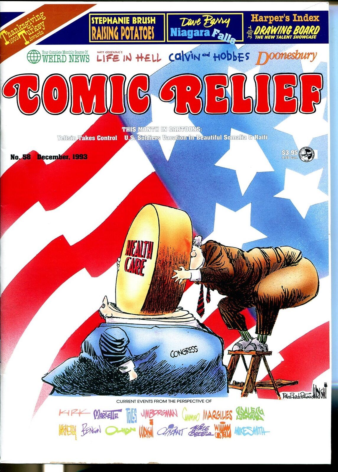 Comic Relief #58 1993-Calvin & Hobbes-political cartoons-Toles ...