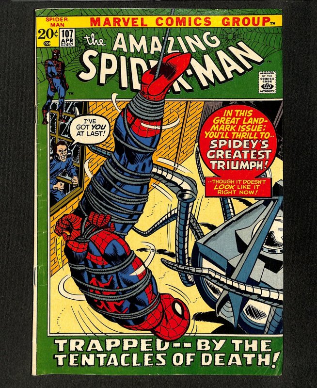 Amazing Spider-Man #107 Trapped By The Tentacles of Death! | Full Runs ...