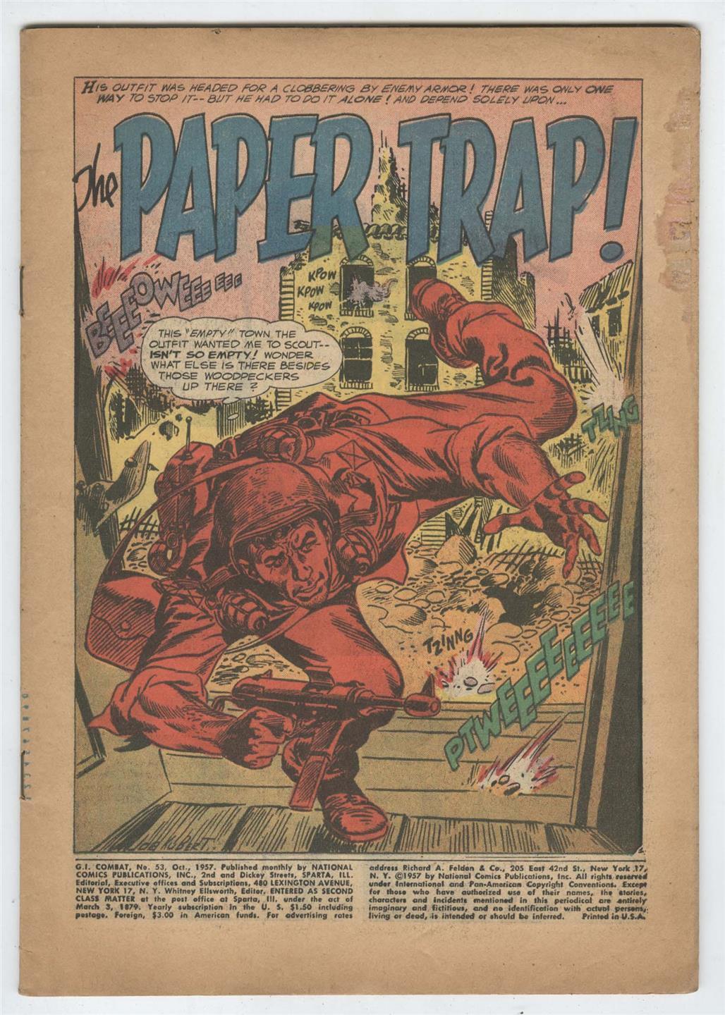 GI Combat 53 Oct 1957 DC WAR Joe Kubert,Carmine Infantino,Bill Finger ...