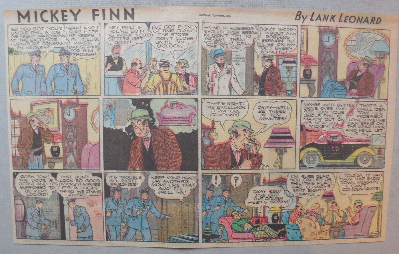 (40) Mickey Finn Sunday Pages by Lank Leonard from 1939 Half Page Size ...