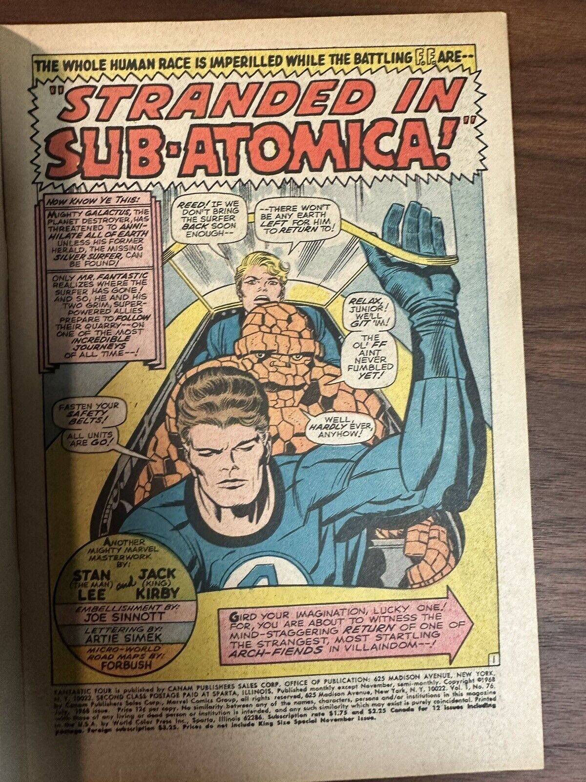 Fantastic Four #76 FN Stranded in Sub-Atomica! Jack Kirby Cover (Marvel ...