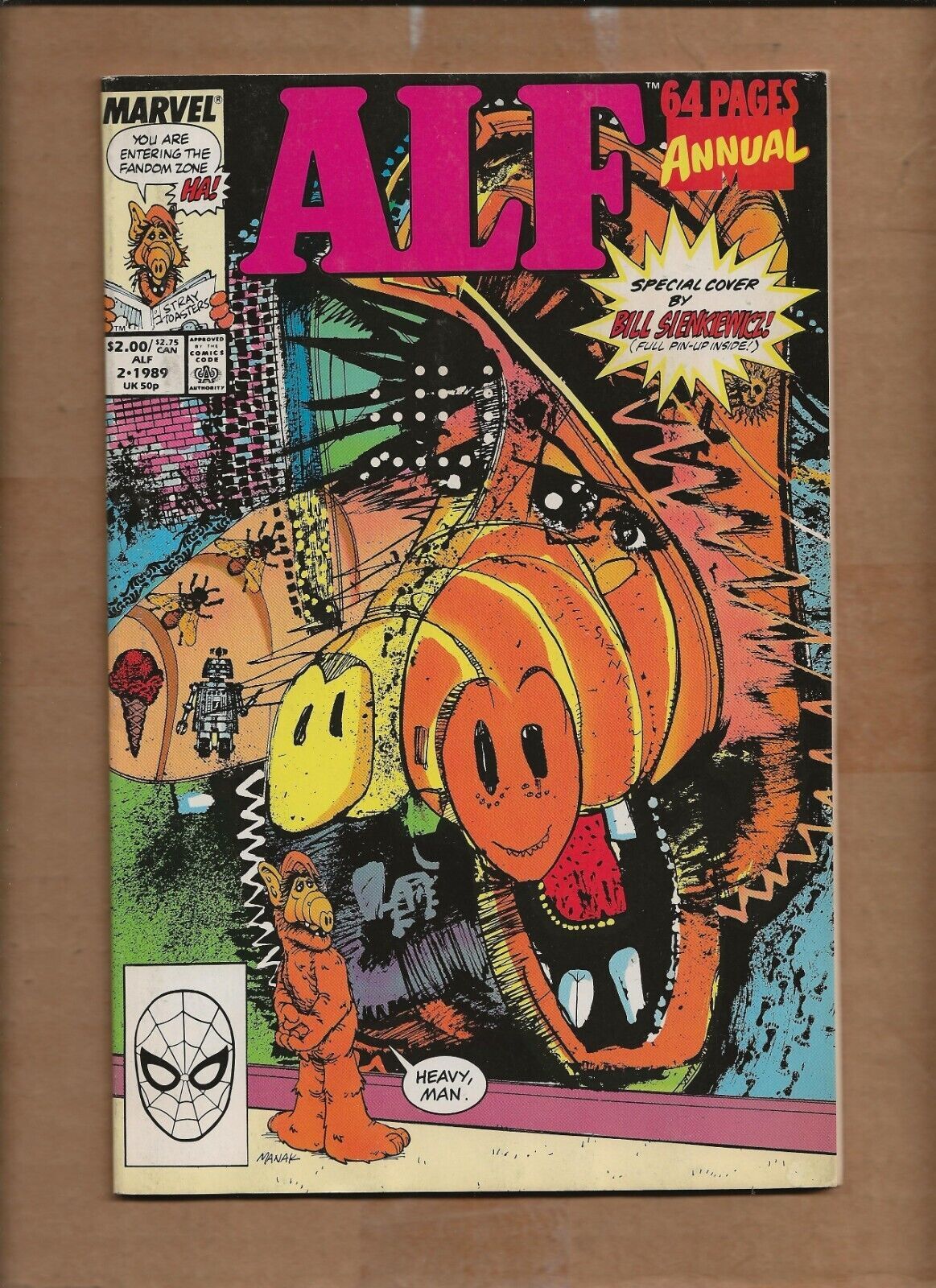 ALF Annual #2 Bill Sienkiewicz Cover Marvel | Comic Books - Copper Age ...