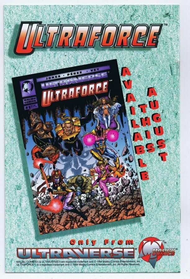 Ultraverse Ultraforce Ashcan #0A ORIGINAL Vintage 1994 Malibu Comics ...