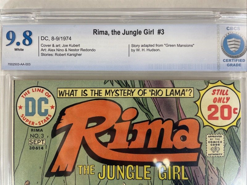Rima the Jungle Girl #3 CBCS 9.8 Not CGC ?Rima in DC Comics 1974 DCU ...