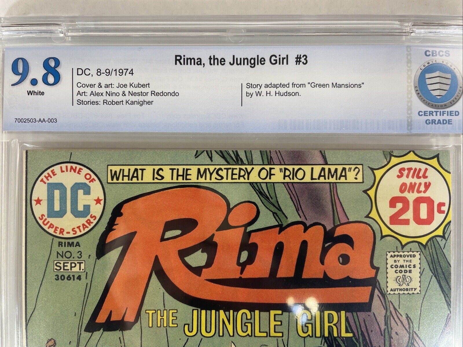 Rima the Jungle Girl #3 CBCS 9.8 Not CGC ?Rima in DC Comics 1974 DCU ...