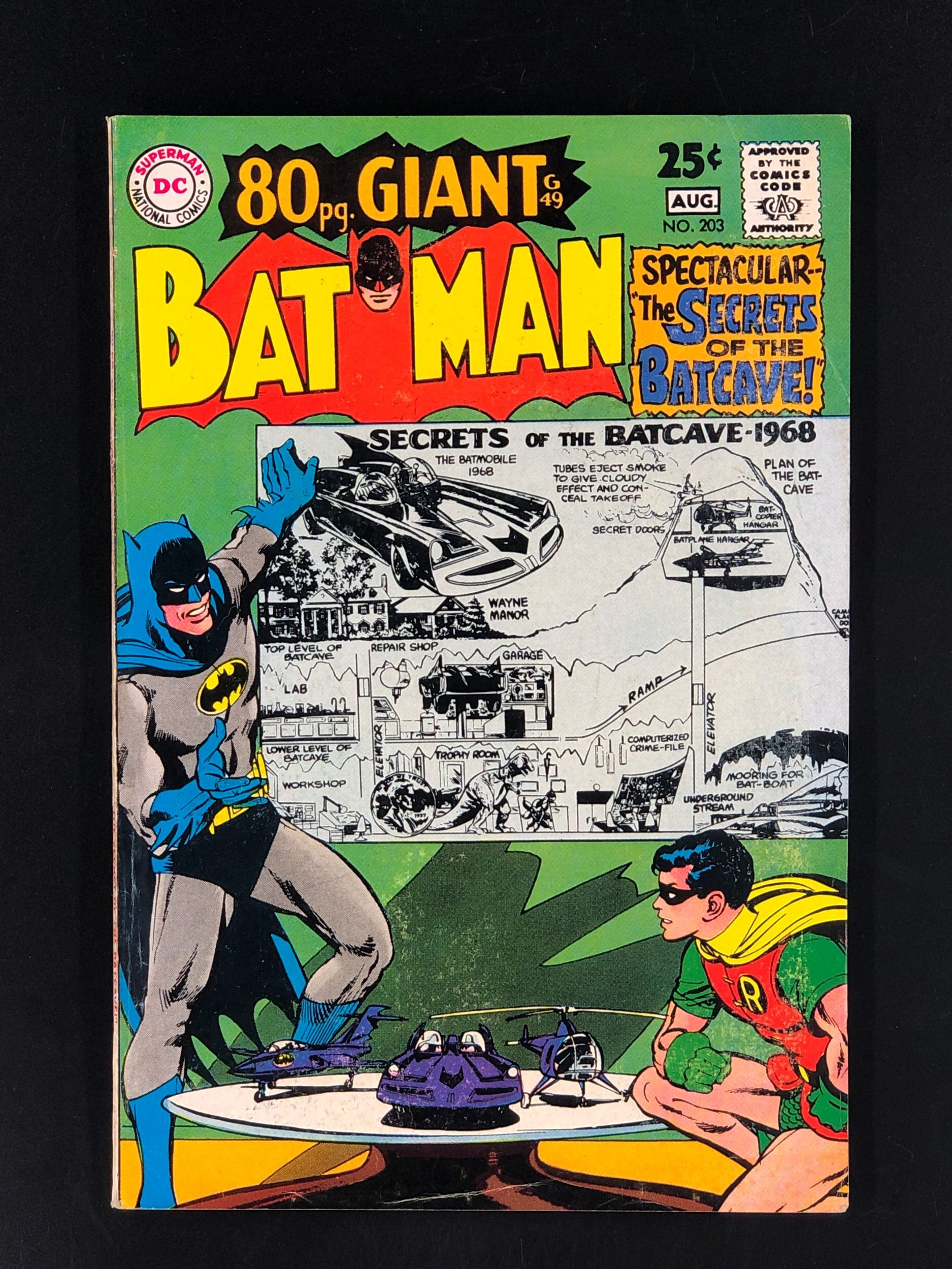 Batman #203 (1968) 80 Page Giant 1968 VG+ Secrets of Batcave Neal Adams ...