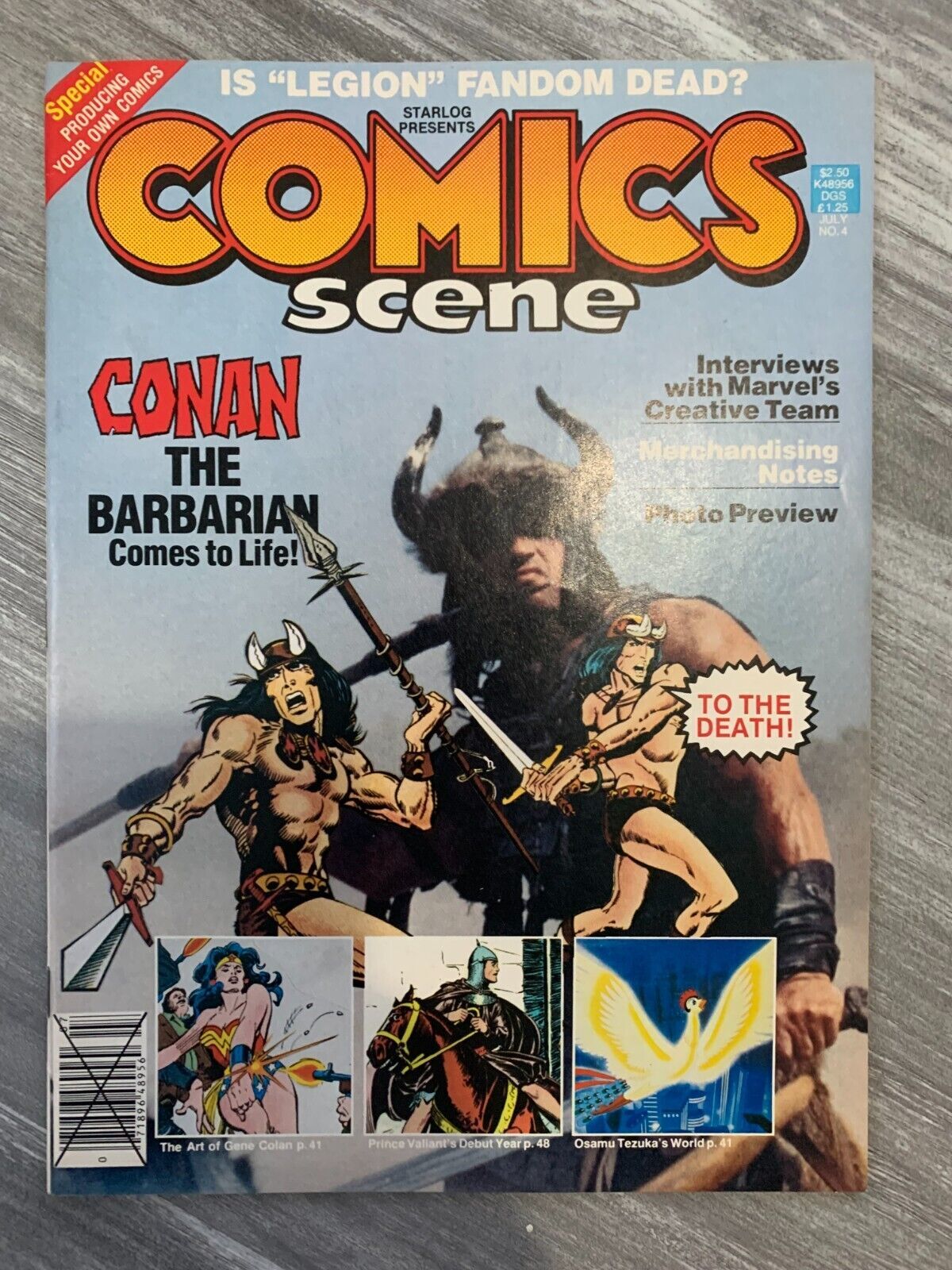 1982 COMICS SCENE Magazine #4 FN- 5.5 Conan The Barbarian / Gene Colan ...