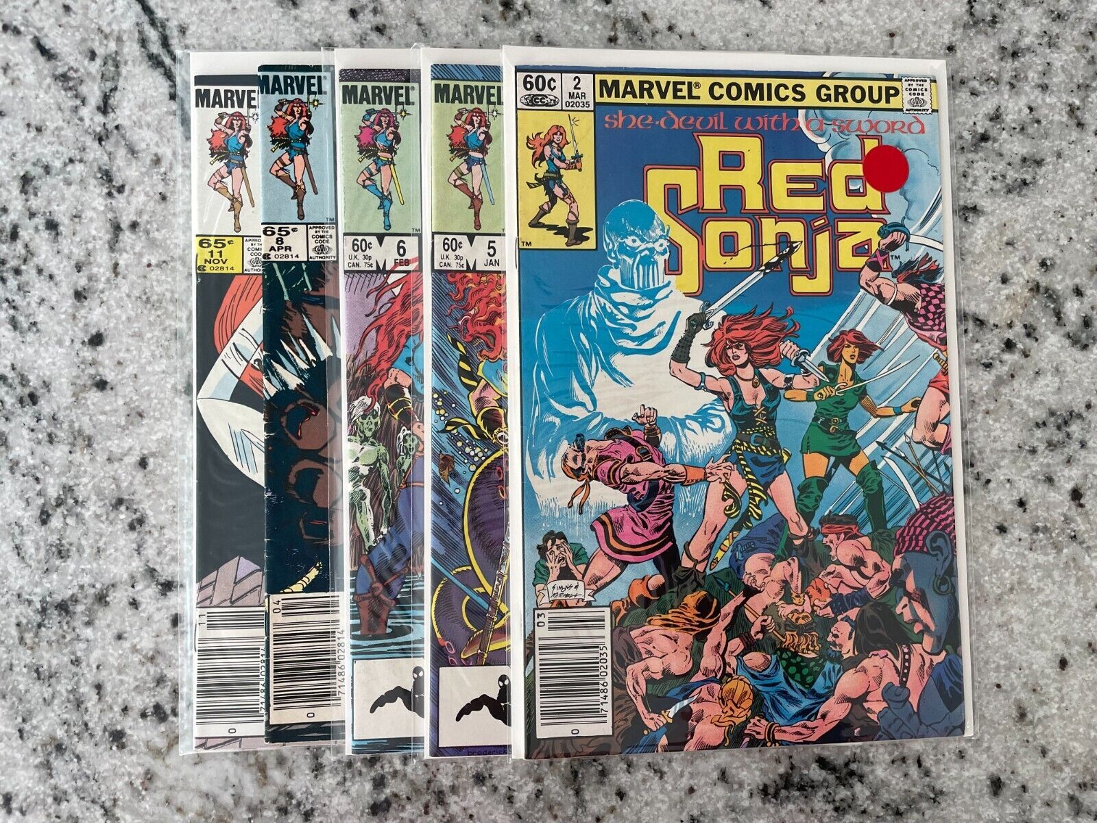 Lot Of 5 Red Sonja Marvel Comic Books # 2 5 6 8 11 Conan The Barbarian ...
