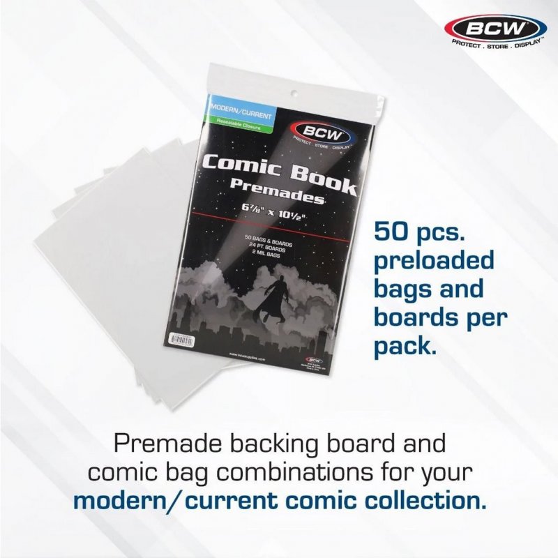 Premade Resealable Current Comic Bag and Board 50 Pack | Supplies ...