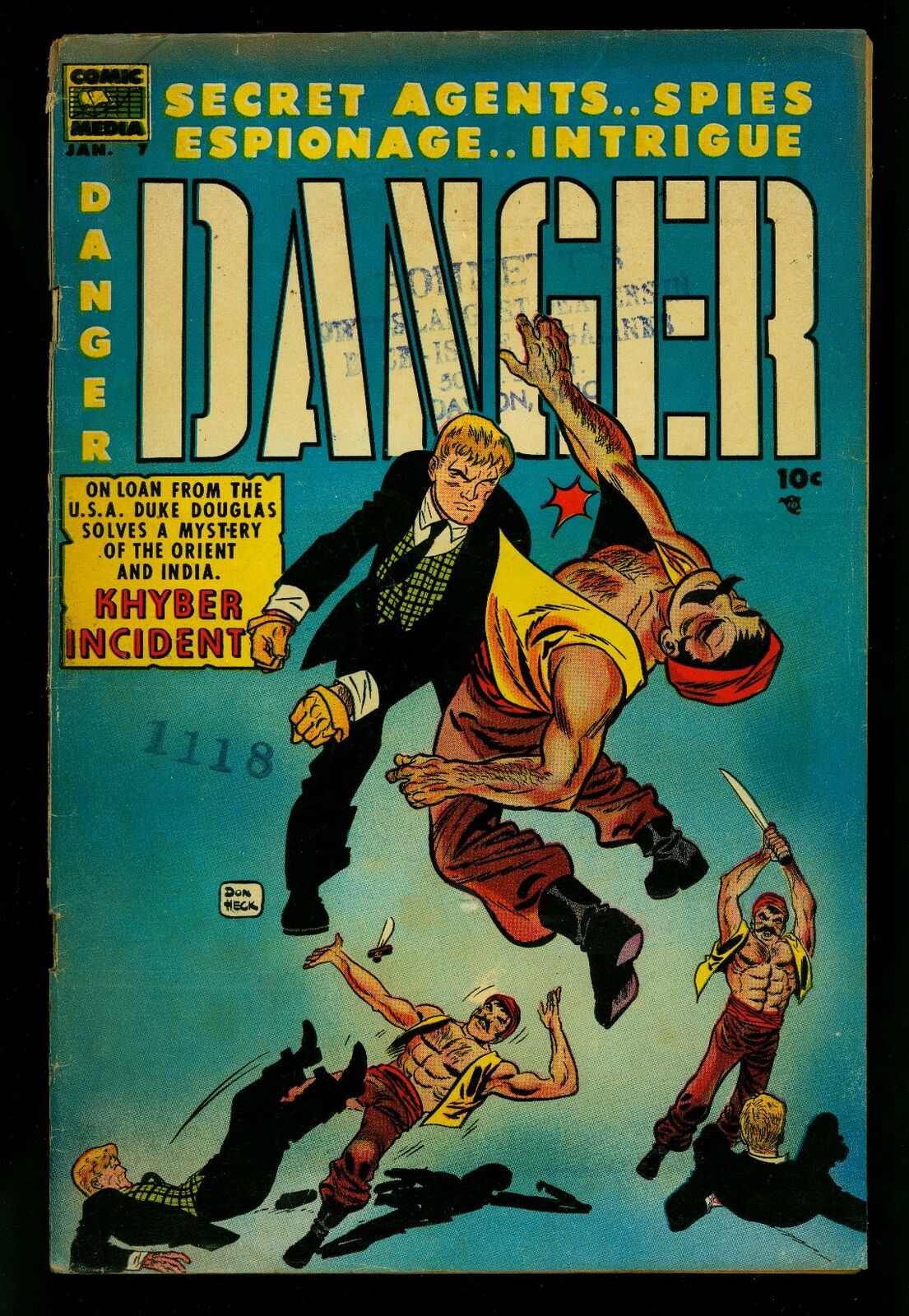 Danger Comics #7 1954- Don Heck cover- Secret Agensts G/VG | Comic ...