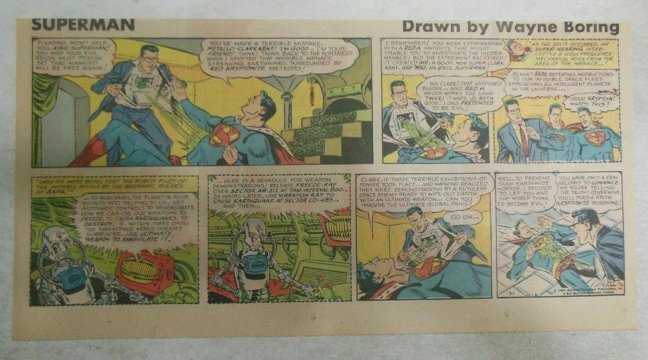 Superman Sunday Page #1311 by Wayne Boring from 12/6/1964 Size: ~7.5 x 15 inches | Comic Books ...