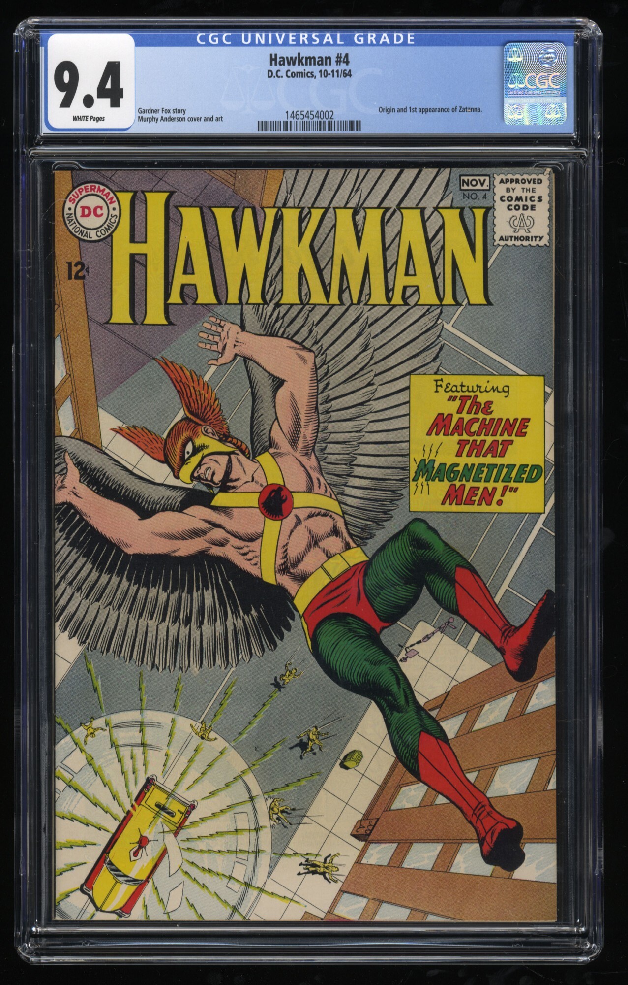 Hawkman #4 CGC NM 9.4 White Pages 1st Print 1st Zatanna! | Comic Books ...