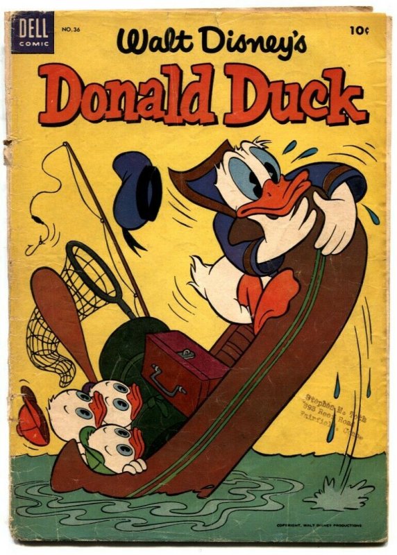 Walt Disney' Donald Duck #36 1954- Dell Comics G | Comic Books - Golden ...