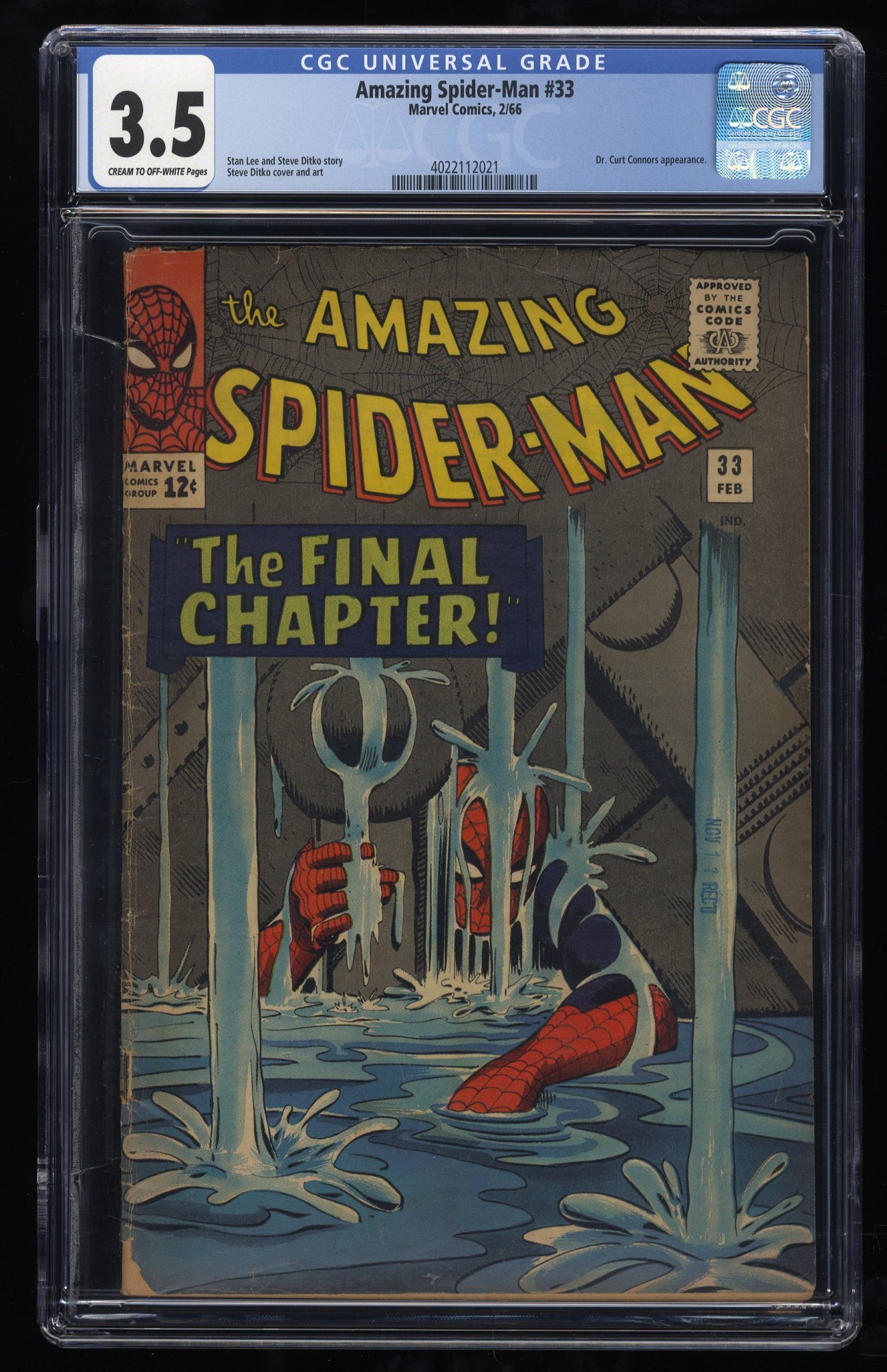 Amazing Spider-Man #33 CGC VG- 3.5 Classic Cover Stan Lee Ditko ...