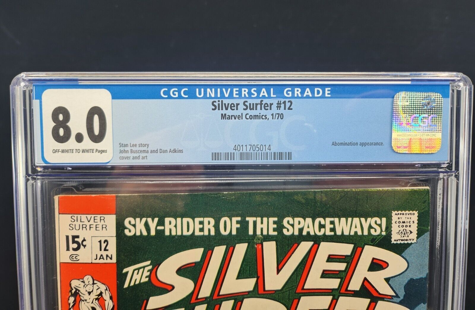 Silver Surfer #12 - Abomination App / Buscema & Adkins Cover+Art (CGC 8 ...