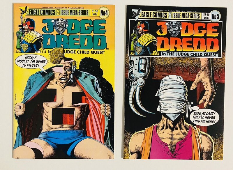 Lot x 6 Judge Dredd Child Quest #1 2 3 4 5 + Crime File #1 Comic 1984 ...