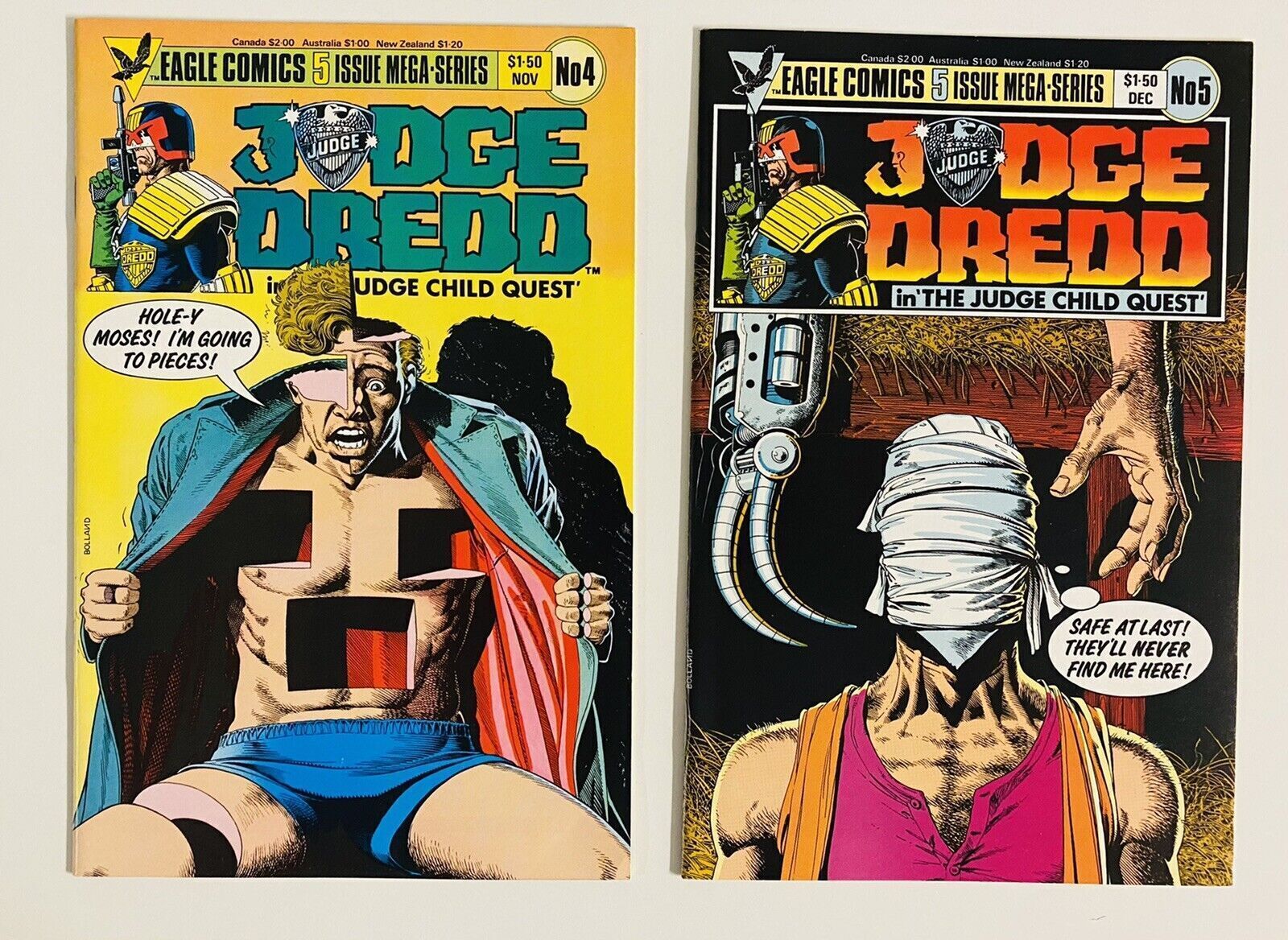 Lot x 6 Judge Dredd Child Quest #1 2 3 4 5 + Crime File #1 Comic 1984 ...