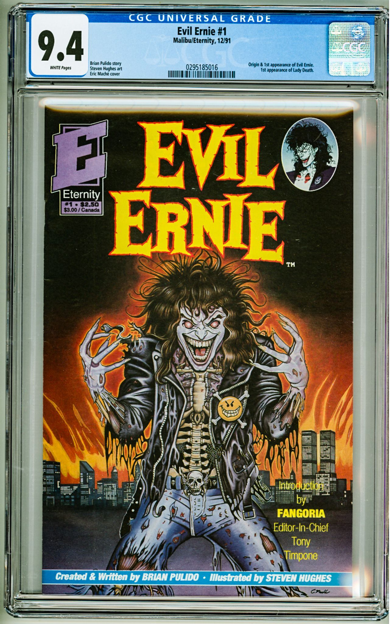 Evil Ernie #1 (1991) CGC 9.4! 1st Appearance of Evil Ernie and Lady ...