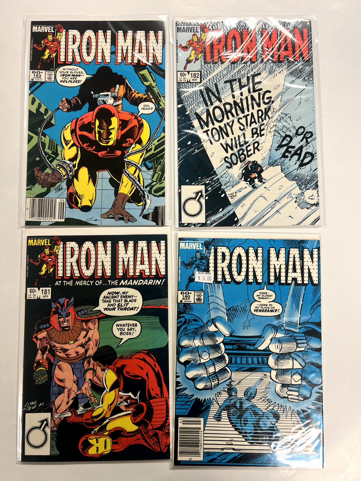 4 Iron-Man Marvel Comics #180 181 182 183 Defenders Hulk X-Men Iron-Man ...
