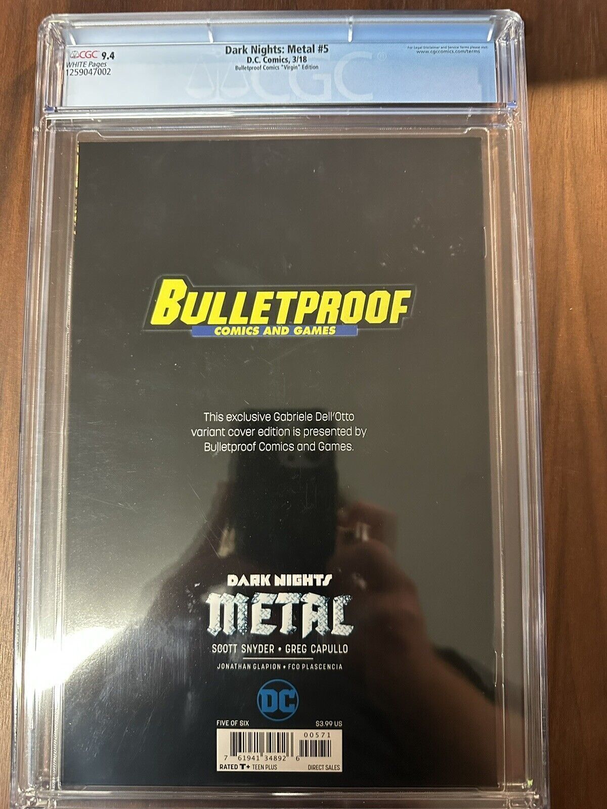 Dark Nights: Metal #5 CGC 9.4 Bulletproof Comics Virgin Variant. Dell ...