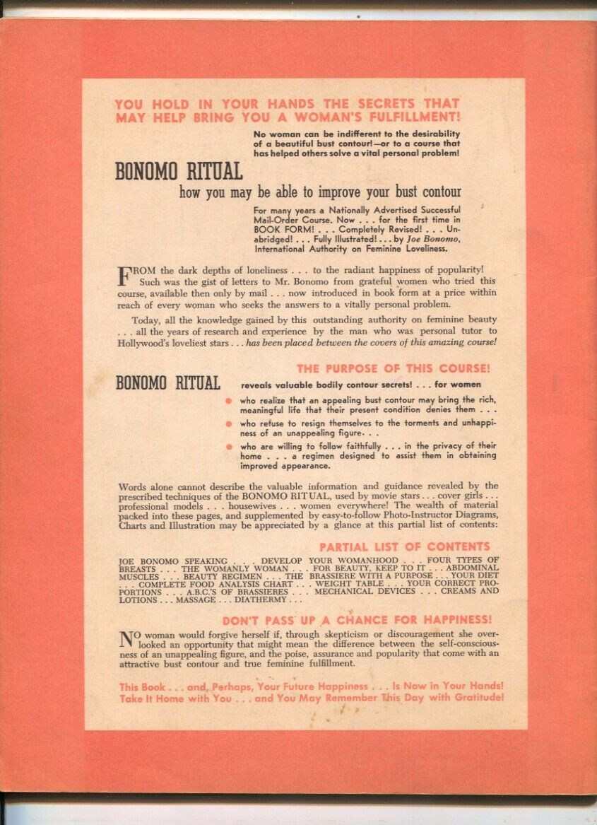 Bonomo Ritual 1968-Beautify Your Bust Contour-body builder-Joe Bonomo ...