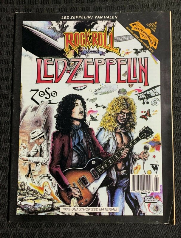1990 ROCK N ROLL COMICS Magazine #6 FN- 5.5 Led Zeppelin / Van Halen ...