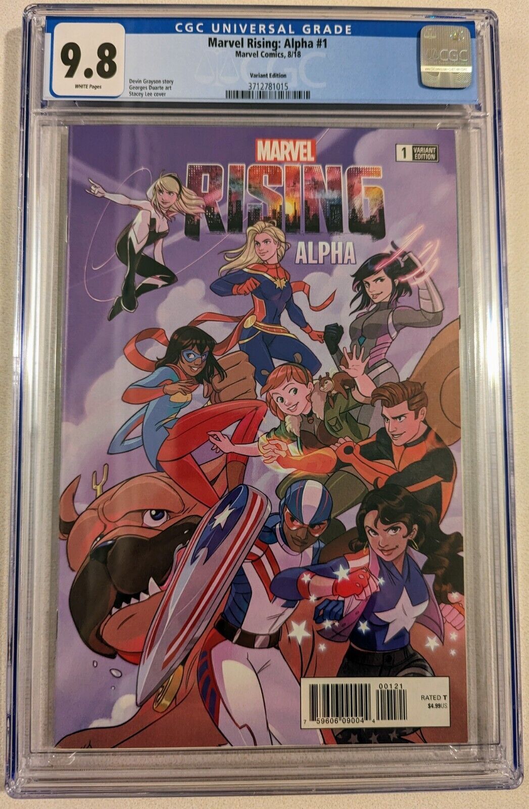 Marvel Rising ALPHA #1 1:25 CGC 9.8 Lee Variant Spider-Gwen Kamala Khan ...