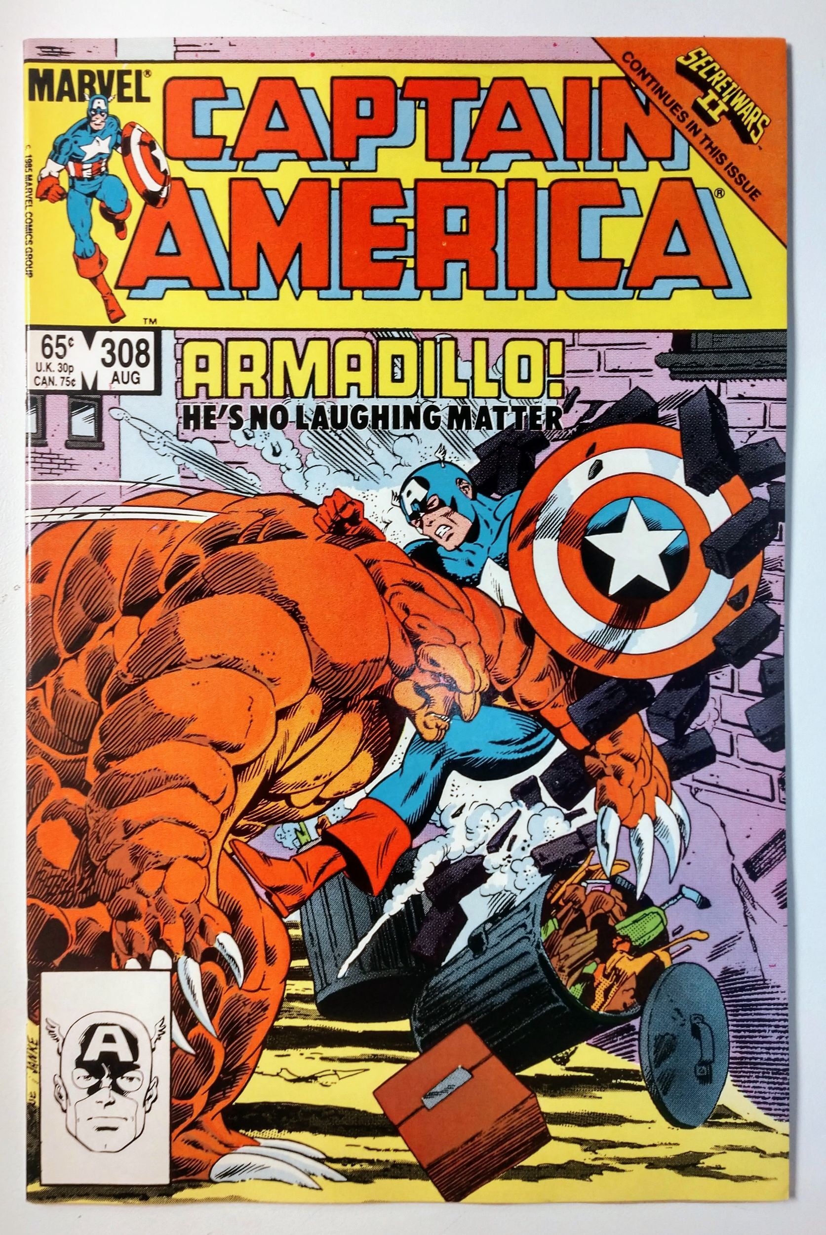 Captain America #308 (8.5, 1985) 1st App Armadillo, 3rd Cameo App ...