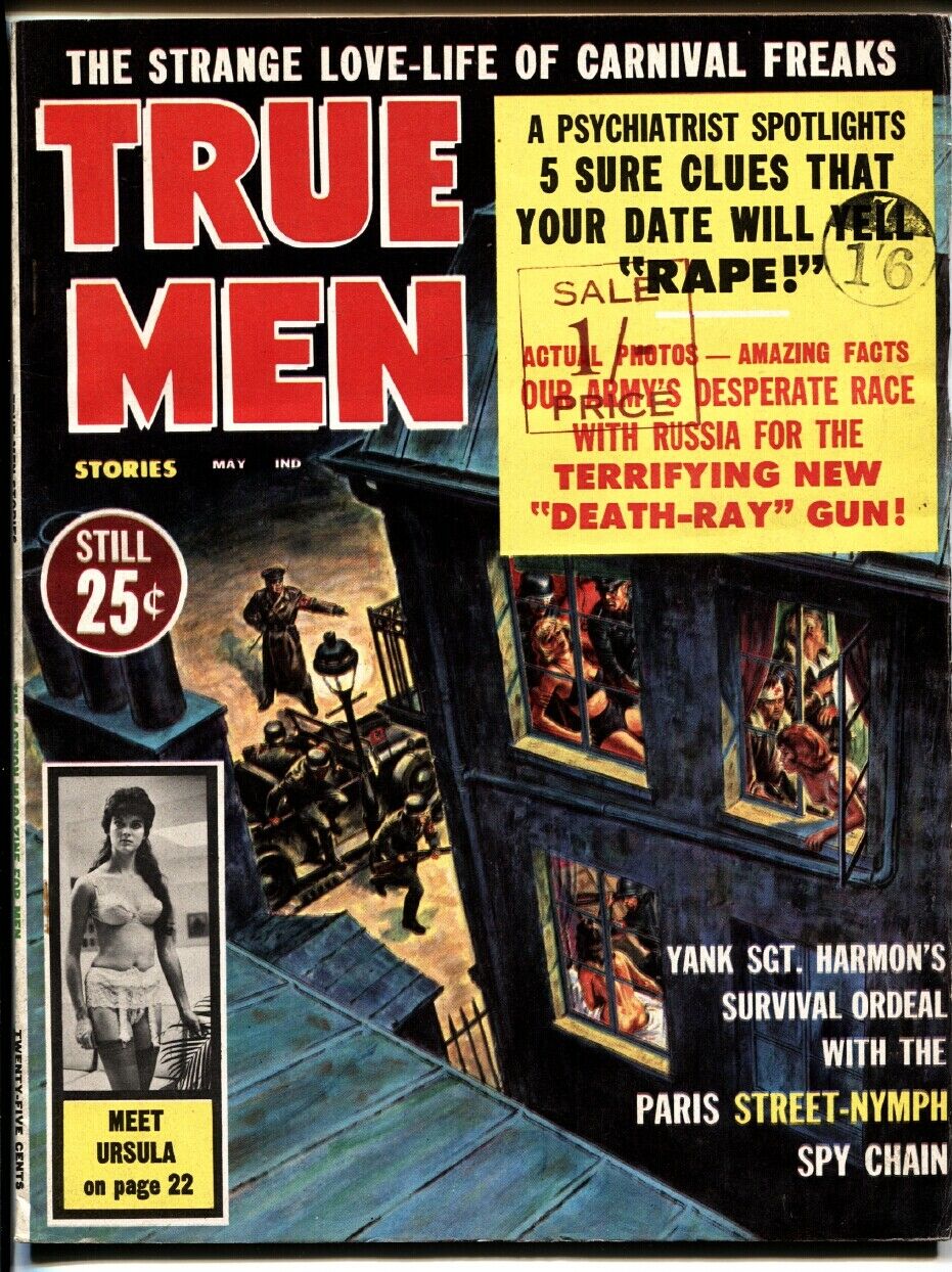 True Men 5/1963-pulp thrills-Nazi brothel cover-cheesecake-Bad mags ...