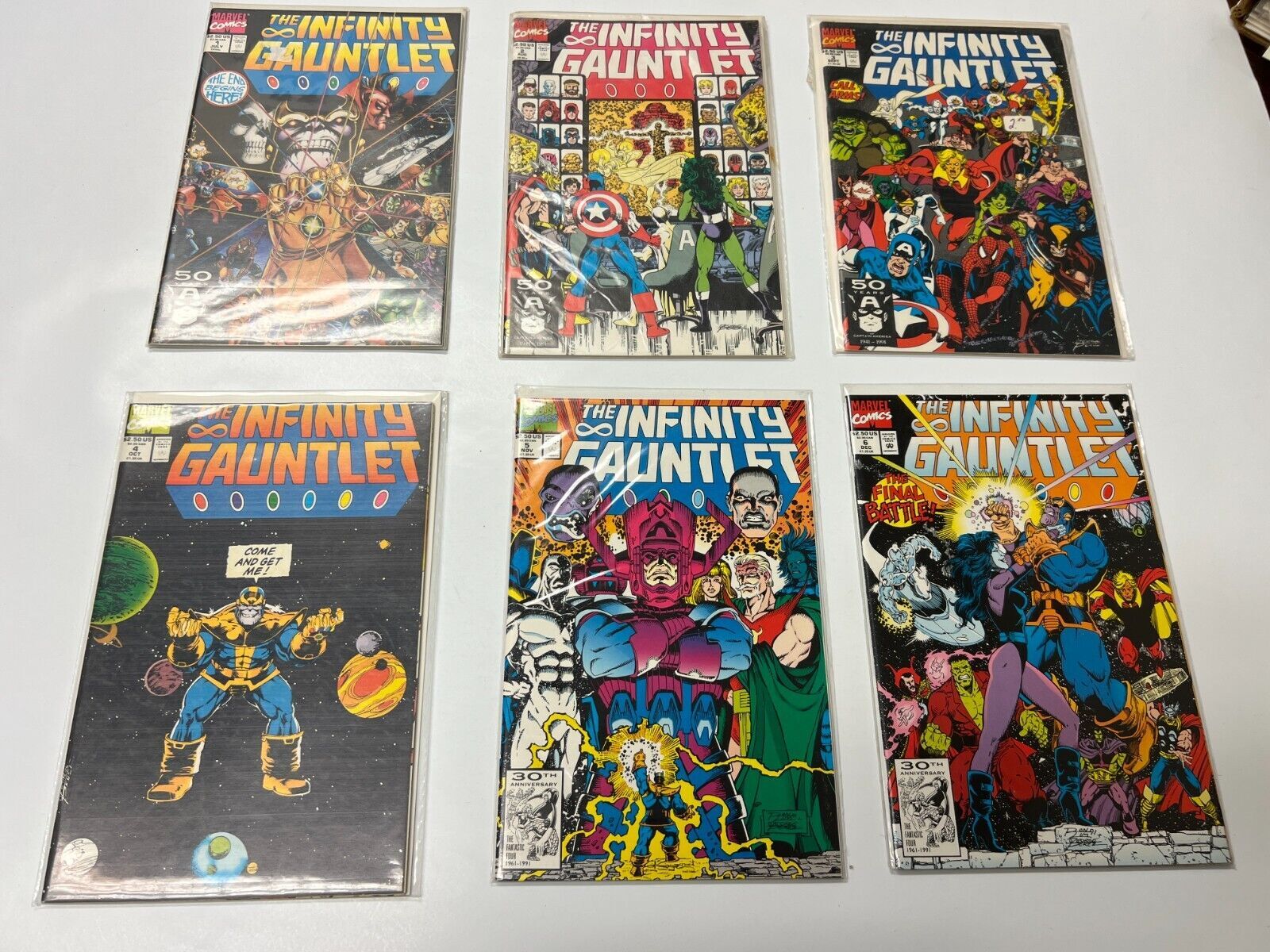 6 The Infinity Gauntlet Marvel Comic Books # 1 2 3 4 5 6 Avengers Thor ...