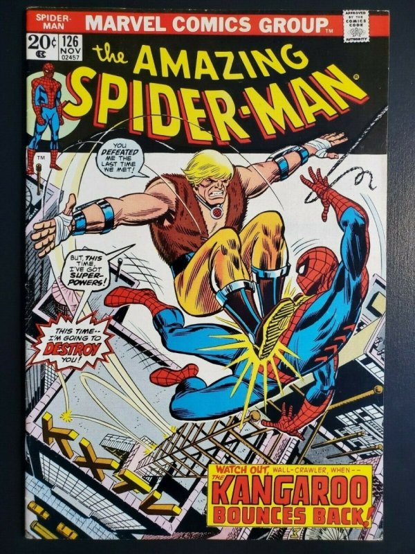 Amazing Spider-Man #126 (1973) VF- Kangaroo Harry Osborn becomes Green ...