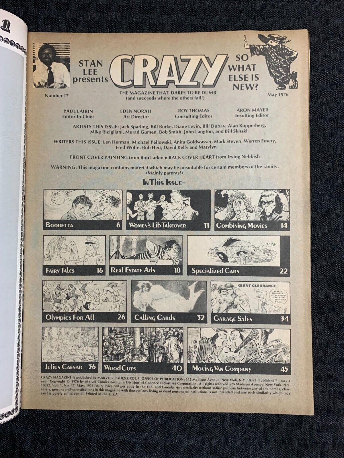 1976 CRAZY Marvel Parody Magazine #17 VG+ 4.5 Bob Larkin George ...