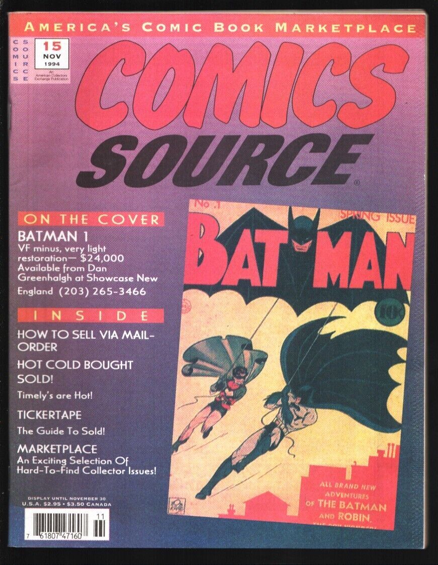 Comics Source #15 1994-Comics info-grading-Buy/Sell ads-VF | Comic ...