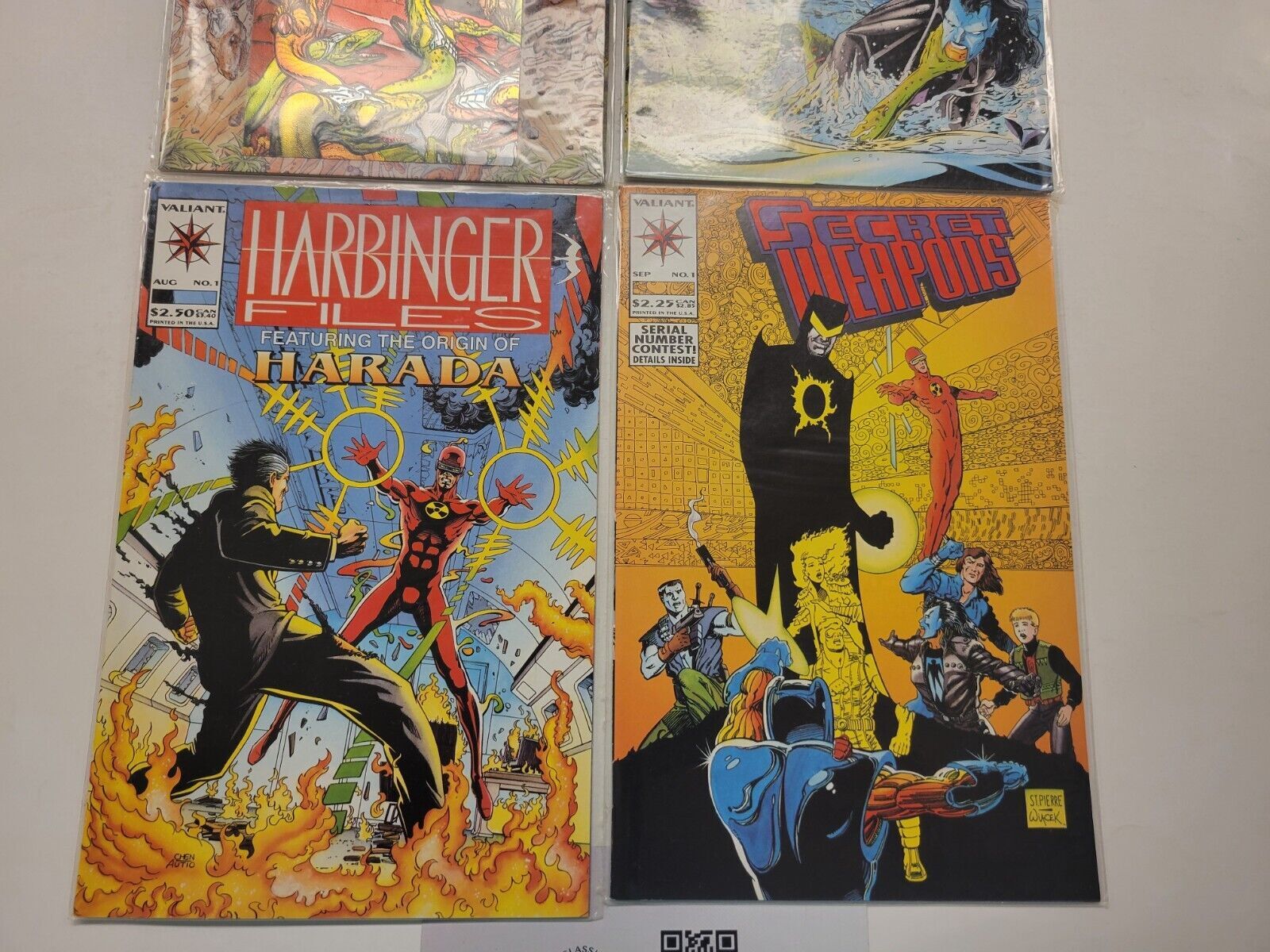 4 Valiant Comics #1 2 Harbinger + #1 Secret Weapons + #1 Turok 14 LP4 ...