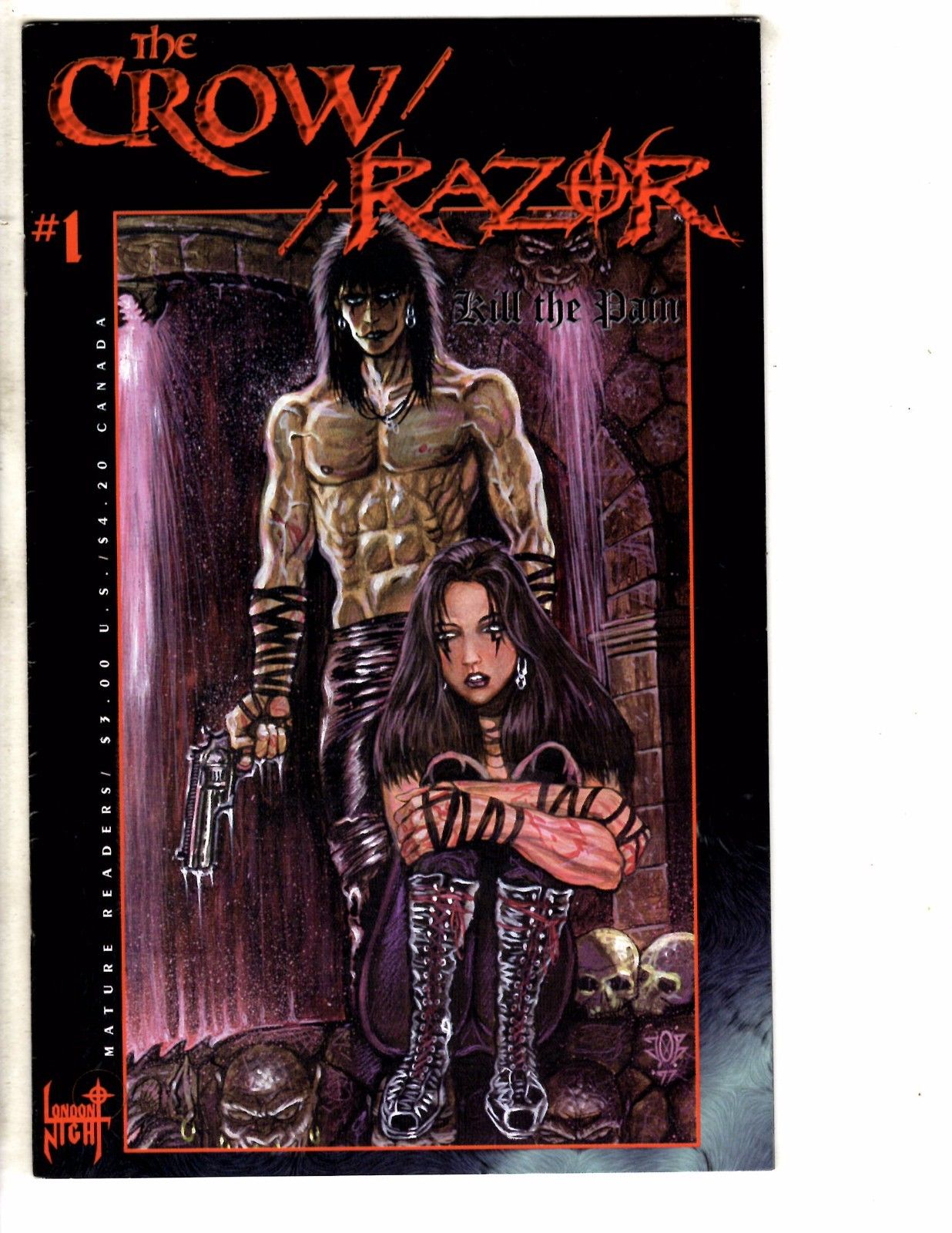 The Crow / Razor Kill The Pain London Night Comics Series # 1 2 3 JO ...
