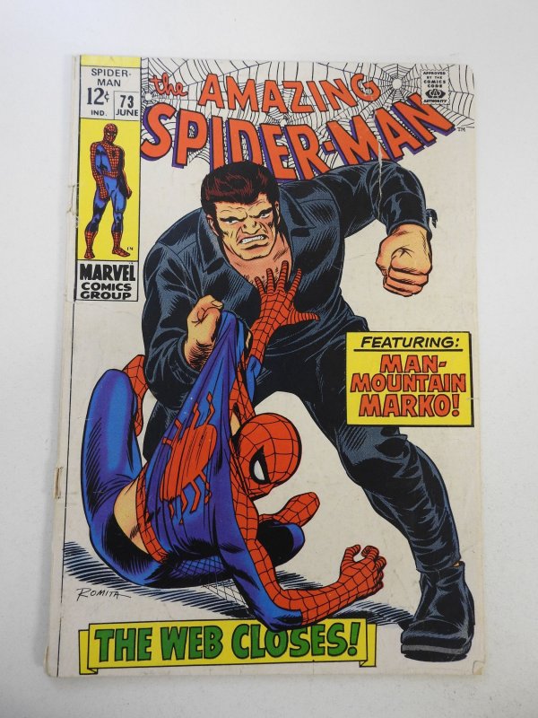 The Amazing Spider-Man #73 (1969) GD- cover and 1st wrap detached, 2 in ...