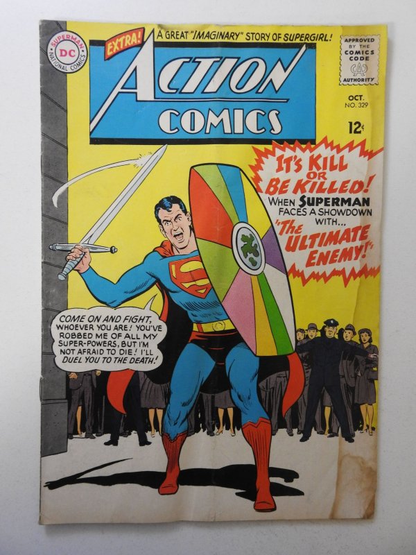 Action Comics #329 (1965) GD+ moisture damage, centerfold detached ...