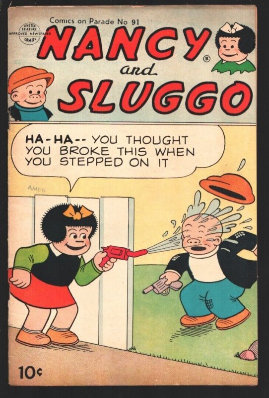 Comics on Parade #91 1953-Water gun fight cover-Nancy & Sluggo -Ernie ...
