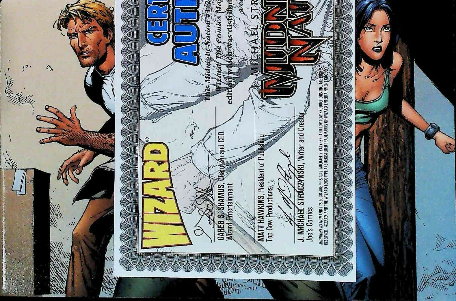 Midnight Nation Wizard 1/2 #1 Wizard Comics 2001 Nm+ Certificate Of ...