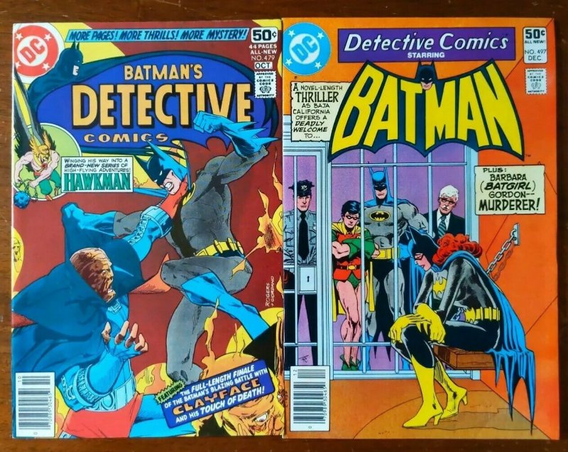 Detective Comics #479 & 497 - Lot Of 2! Clayface Batgirl Murderer ...