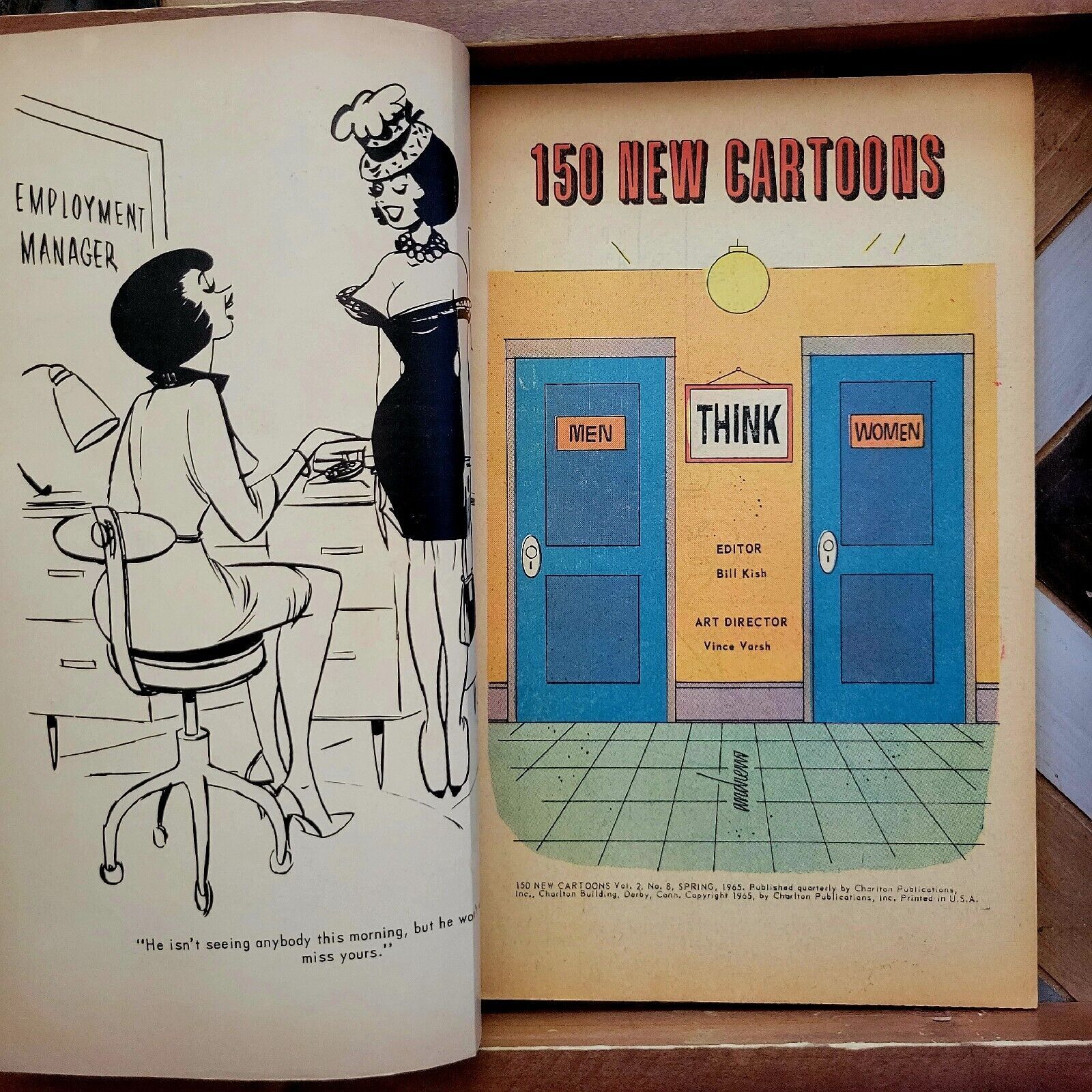 150 NEW CARTOONS #8 VG/FN (Charlton 1964) 96 Pgs RARE Silver Age Humor ...