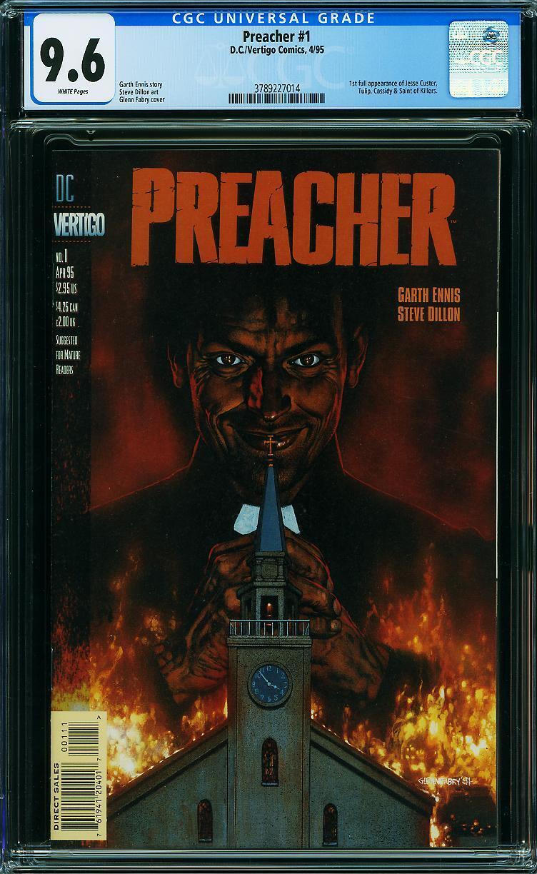 PREACHER #1 CGC 9.6 NM+ Debut Series Garth Ennis DC Horror !!! | Comic ...