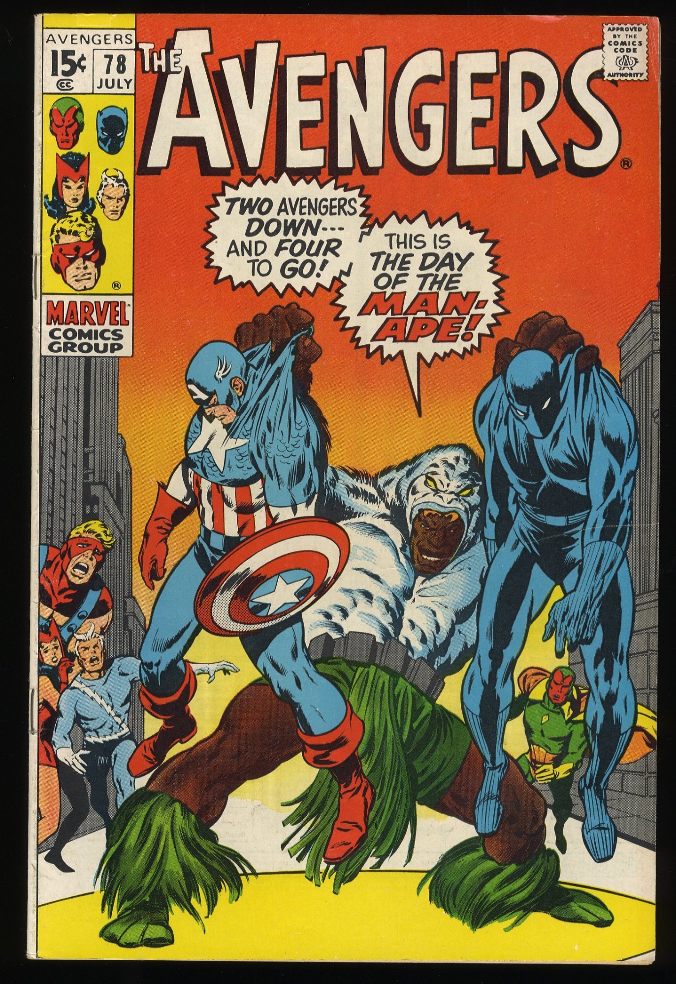 Avengers #78 VF- 7.5 1st Appearance Lethal Legion Man-Ape! | Comic ...