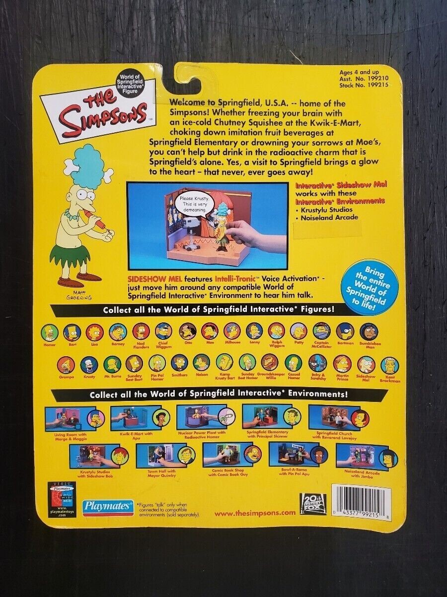 The Simpsons Sideshow Mel Intell-Tronic Playmates Sealed Action Figure ...